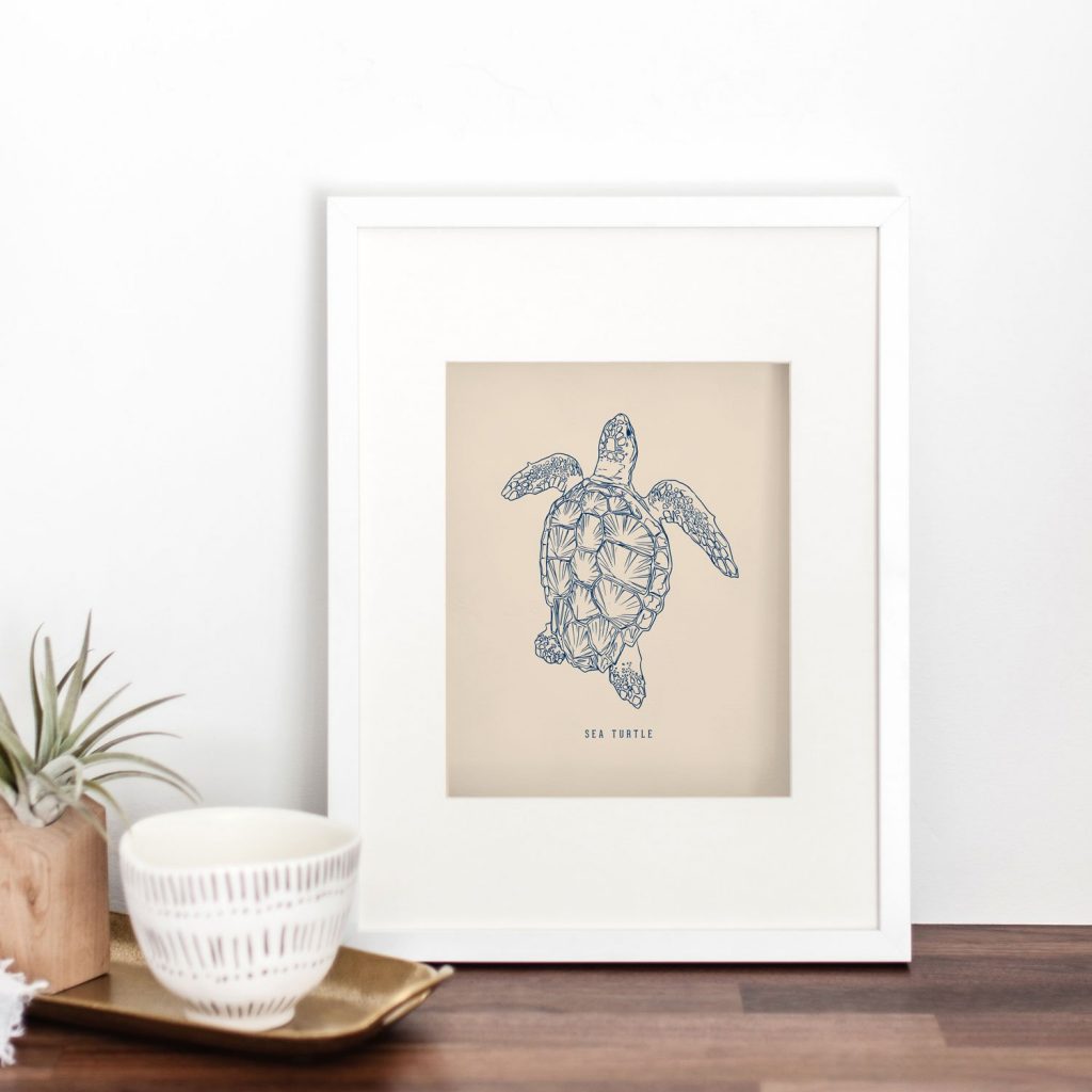 Vintage Sea Turtle Art Print – Southbound Market