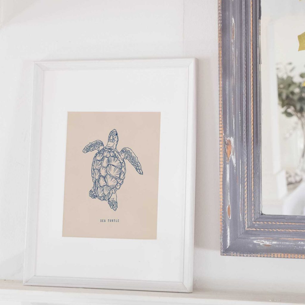 Vintage Sea Turtle Art Print – Southbound Market