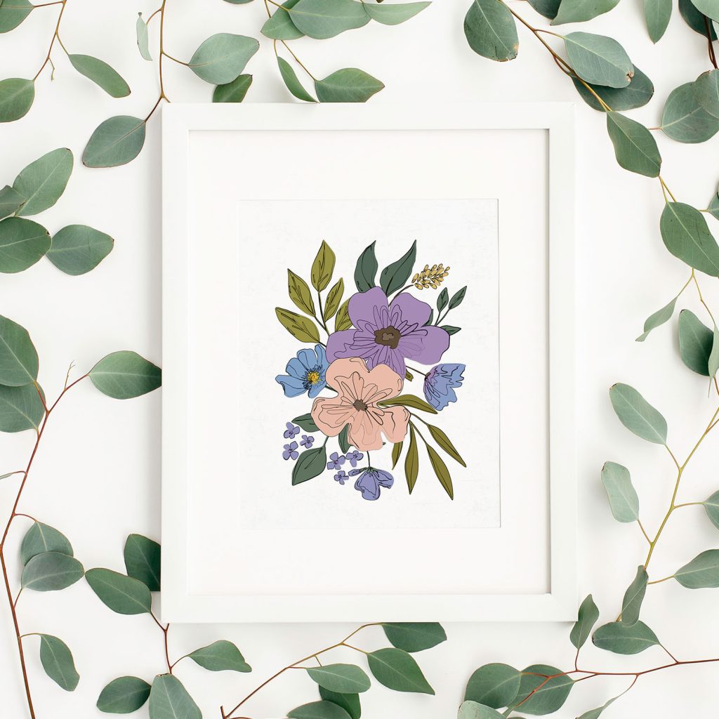 Line Art Floral Bouquet Print – Southbound Market
